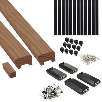 ProWood 6 ft. Walnut-Tone Southern Yellow Pine Moulded Stair Rail Kit ...