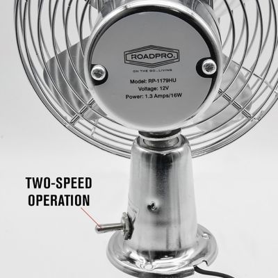 RoadPro 12V Metal Truck Or Bus Fan W Dash Mount Vintage Chrome Look 2 ...