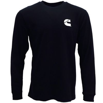 Cummins Unisex Long Sleeve T-shirt Black All Cotton Tee, M,Black at ...