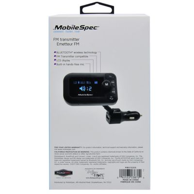 MobileSpec 12V Charger with 2.1A USB Port Fm Transmitter Hands-Free Mic ...