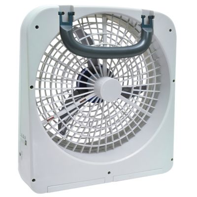 RoadPro 10 in. Indoor/Outdoor Fan 12V or Battery Dual Power Portable ...