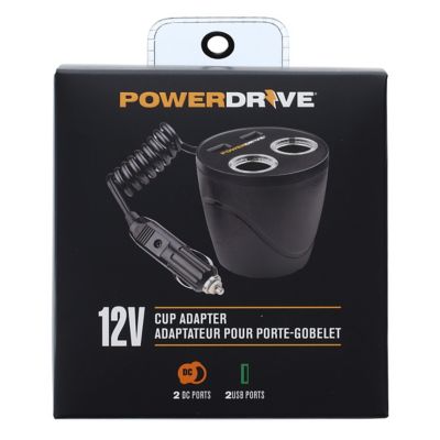 PowerDrive 12V Cup Adapter - Car Dc Power Adapter Dual 12 Volt Ports ...