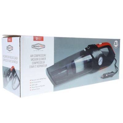 RoadPro 12V Car Vacuum Tire Inflator. Portable Air Pump and Vacuum ...