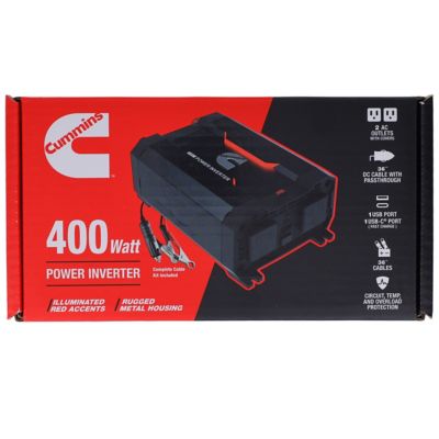 Cummins 400W Car Power Inverter, DC 12V to 110V AC Converter Full Kit ...