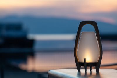 Allsop Home & Garden Drifter Lantern - Rechargeable Glass LED Lantern ...