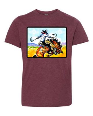 The Whole Herd Chew Gravel Kid's Graphic T-Shirt, 12,Heather Maroon at ...
