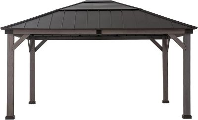 Sunjoy 9 Ft X 9 Ft Cedar Framed Gazebo With Steel And Polycarbonate Hip