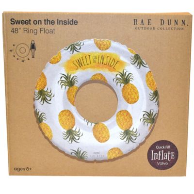 Rae Dunn Sweet on the Inside 48 in. Ring Float - Pineapple Inflatable Jumbo Pool Tube, 38008-PB ...