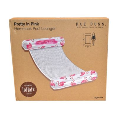 Rae Dunn Pretty in Pink Hammock Pool Lounger - Flamingo 54 in. x 28 in ...