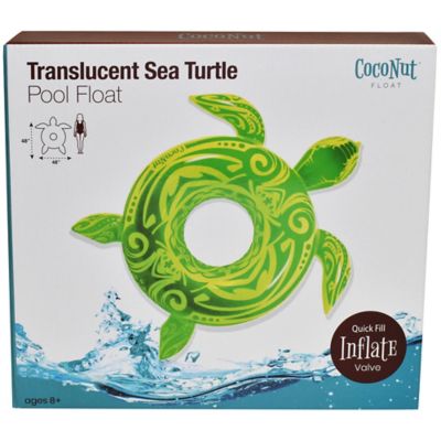 Coconut Float Float: Green Translucent Sea Turtle - 48 in. Pool Ring ...