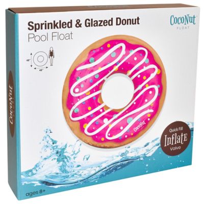 Coconut Float Float: Pink Sprinkled & Glazed Donut - 48 in. Pool Ring ...