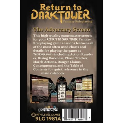 9th Level Games Return To Dark Tower: RPG Adversary GM Screen ...