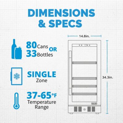 NewAir Stainless Steel Wine & Beverage Refrigerator, Reversible Shelves ...