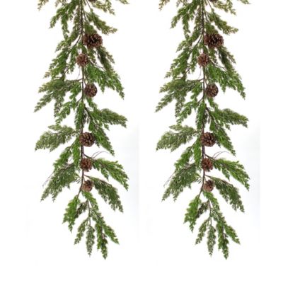 Melrose International Pine Garland with Pinecone Accents (Set of 2) at ...