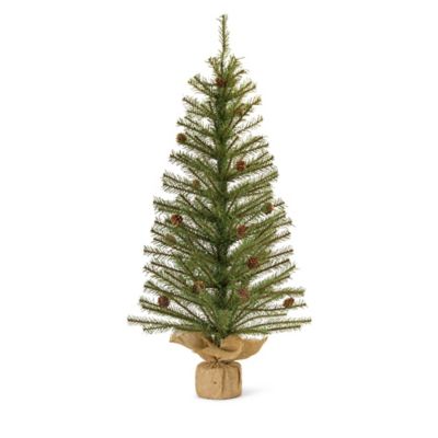 Melrose International Mini Pine Tree with Burlap Bag Base and Pinecone ...