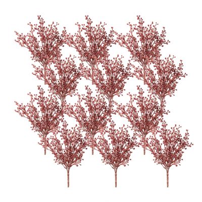 Melrose International Metallic Red Holiday Berry Bush (Set of 12) at ...