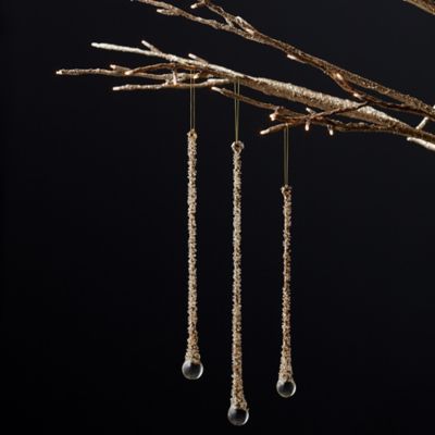 Melrose InternationalGold Beaded Icicle Drop Ornament (Set of 6) at ...