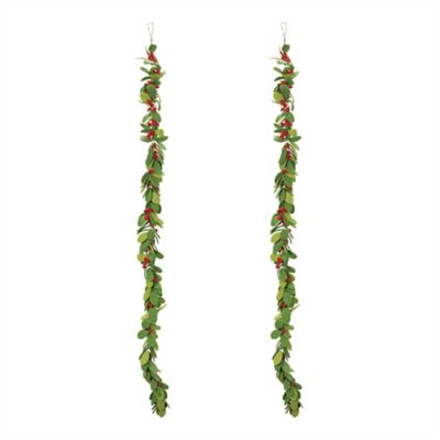 Melrose International Fabric Mistletoe String Garland (Set of 2) at ...