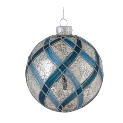 Melrose International Glitter Net Glass Ball Ornamnet (Set of 6) at ...