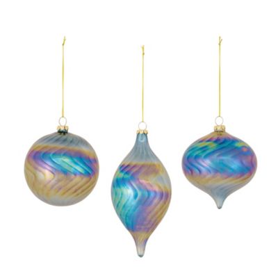 Melrose International Irredescent Glass Swirl Ornament (Set of 6) at ...