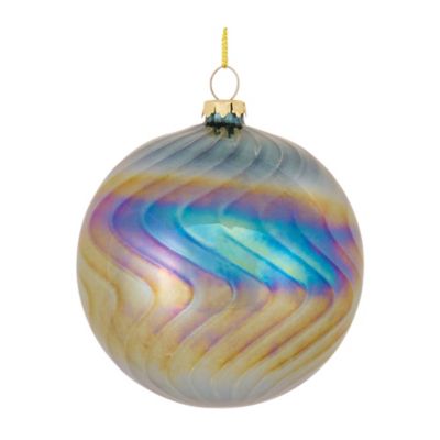 Melrose International Irredescent Glass Swirl Ornament (Set of 6) at ...