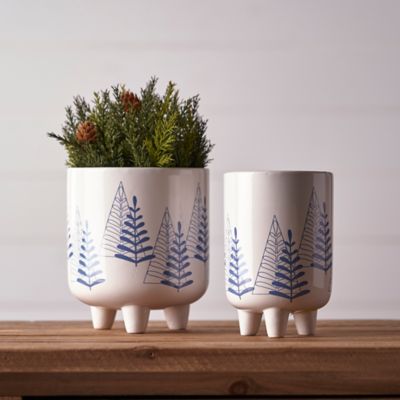 Melrose International Modern Pine Tree Planter with Legs (Set of 2) at ...