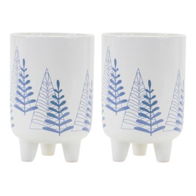 Melrose International Modern Pine Tree Planter with Legs (Set of 2) at ...