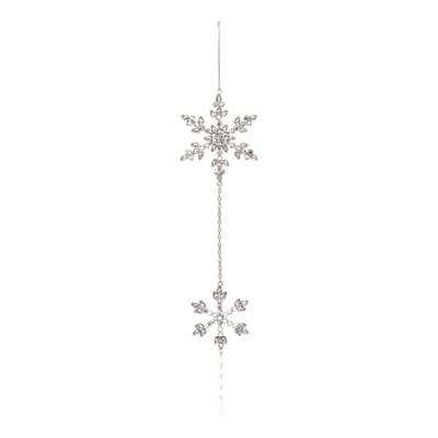 Melrose International Jeweled Metal Snowflake Drop Ornament (Set of 12 ...