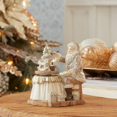 Melrose International Santa with Spinning Christmas Tree (Set of 2) at ...