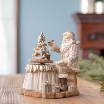 Melrose International Santa with Spinning Christmas Tree (Set of 2) at ...