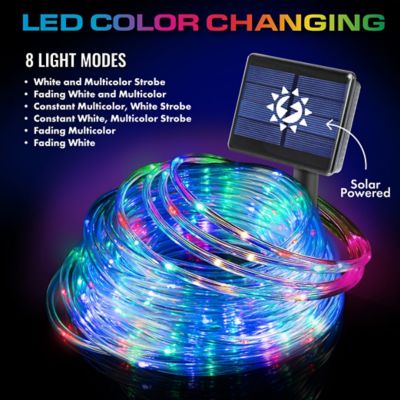 Bell & Howell 50 ft. Solar-Powered Indoor/Outdoor Color Changing Rope ...