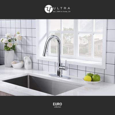 Ultra Faucets Euro Modern Single-Handle Pull-Down Sprayer Kitchen ...