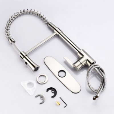 Ultra Faucets Euro Spring Spout Single-Handle Pull-Down Sprayer Kitchen ...