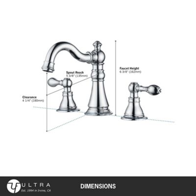 Ultra Faucets Signature 8 in. Widespread 2-Handle Bathroom Faucet with ...