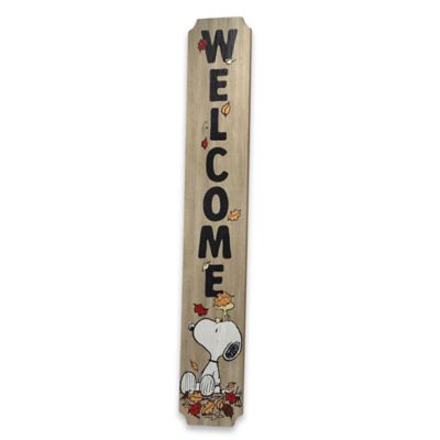 Peanuts Snoopy Welcome Fall Vertical Porch Leaner Wood Wall Decor at ...