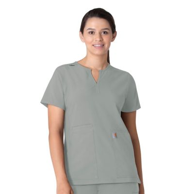 Carhartt Force Essentials Notch Neck Tunic Scrub Top, L,Grey at Tractor ...