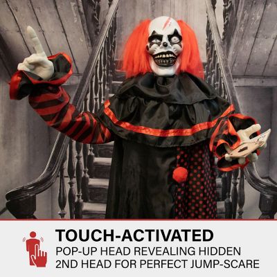 Haunted Hill Farm 70 in. Heckle and Hide the Pop-Up Two-Headed Clown ...