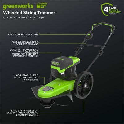 Greenworks 22 in. 60V Cordless Brushless Battery Walk-Behind Wheeled ...
