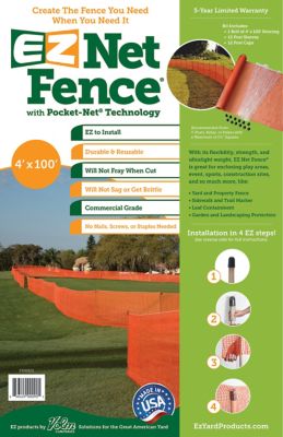 EZ Products 100 ft. x 4 ft. Pocket Net Fence, Orange at Tractor Supply Co.