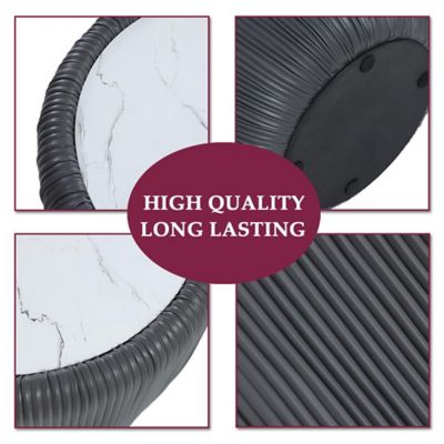 LuxenHome 15.8 in. H Gray Round Side Table at Tractor Supply Co.