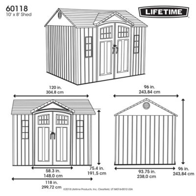 Lifetime 10 ft. x 8 ft. Outdoor Storage Shed, 60118 at Tractor Supply Co.
