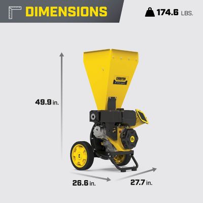 Champion Power Equipment 3 in. Diameter 338cc Gas Portable Chipper ...
