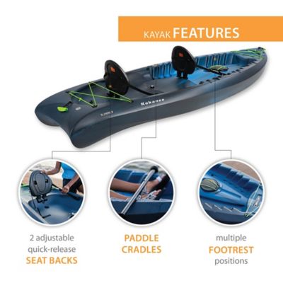 Lifetime 10 ft. 6 in. Kokanee Tandem Sit-on-Top Kayak, Azure Fusion at ...