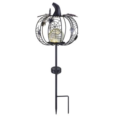 GIL 5 ft. 10-Light Outdoor Acrylic Pumpkin Solar Light String at ...