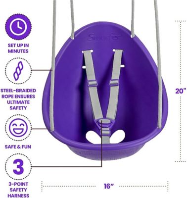 Swurfer Coconut Toddler Swing Baby Swing, 3-Point Adjustable Harness ...