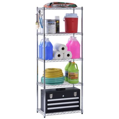 Muscle Rack 5 -Tier Chrome Wire Shelving 24 W x 14 D x 59 H at Tractor ...
