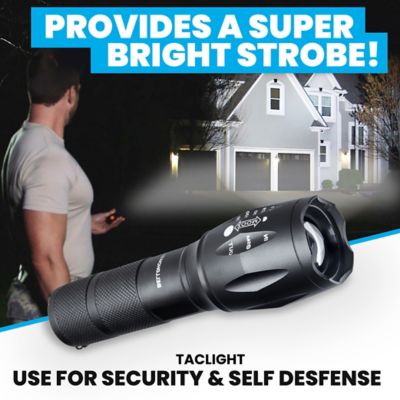 Bell & Howell Tac Light Flashlight - Water Resistant, 5 Modes and Zoom ...