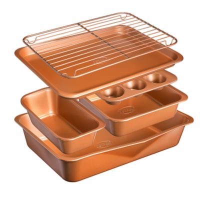 Gotham Steel StackMaster 6-Piece Stackable Bakeware Set in Copper at ...