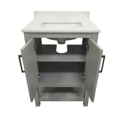 Flash Furniture Bathroom Vanity with Undermount Sink and Open Storage Shelf