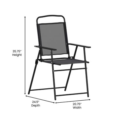 Flash Furniture Mystic Folding Patio Sling Chairs, Outdoor Textilene ...